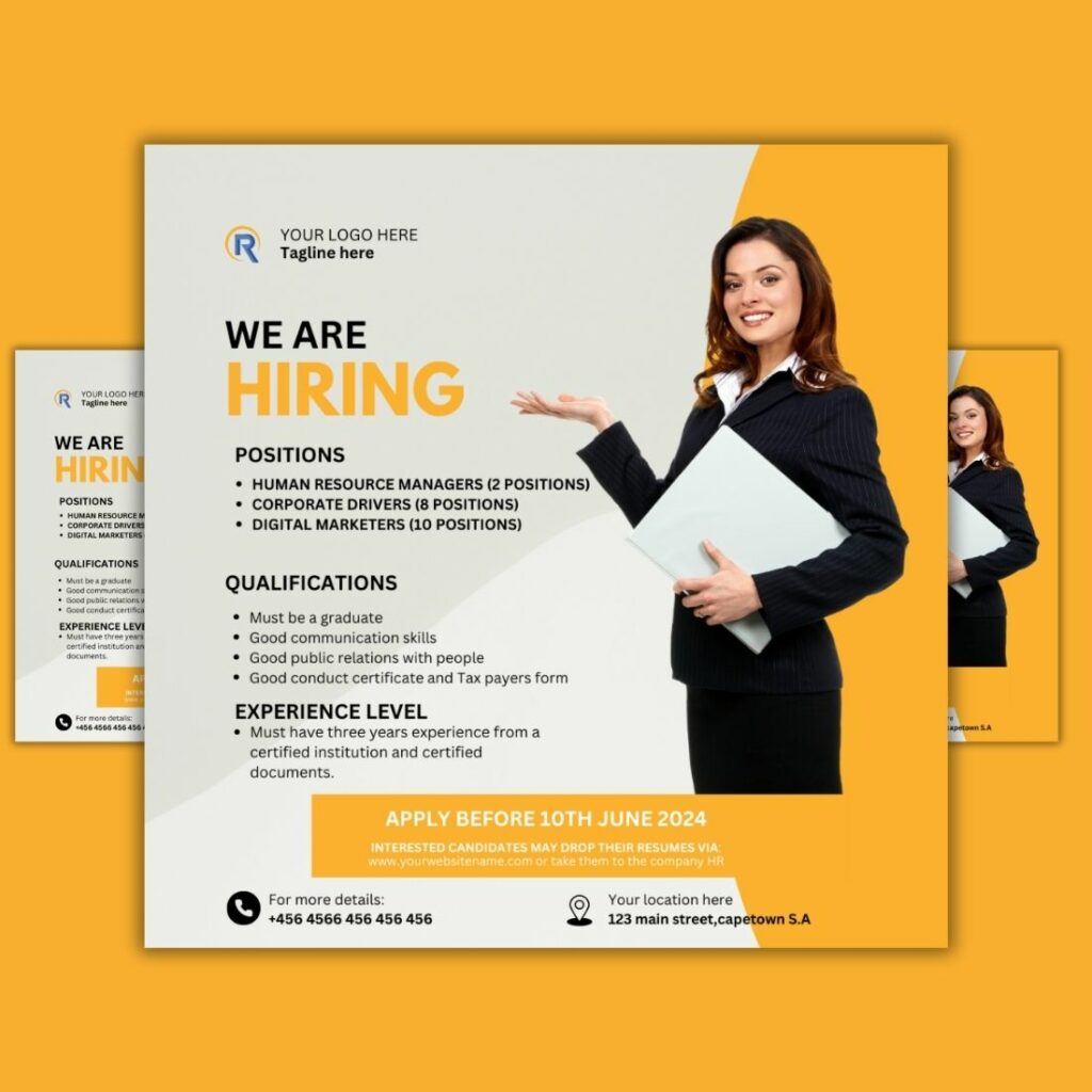 1 Instagram Sized Canva Hiring Design Template Bundle - $4 - MasterBundles