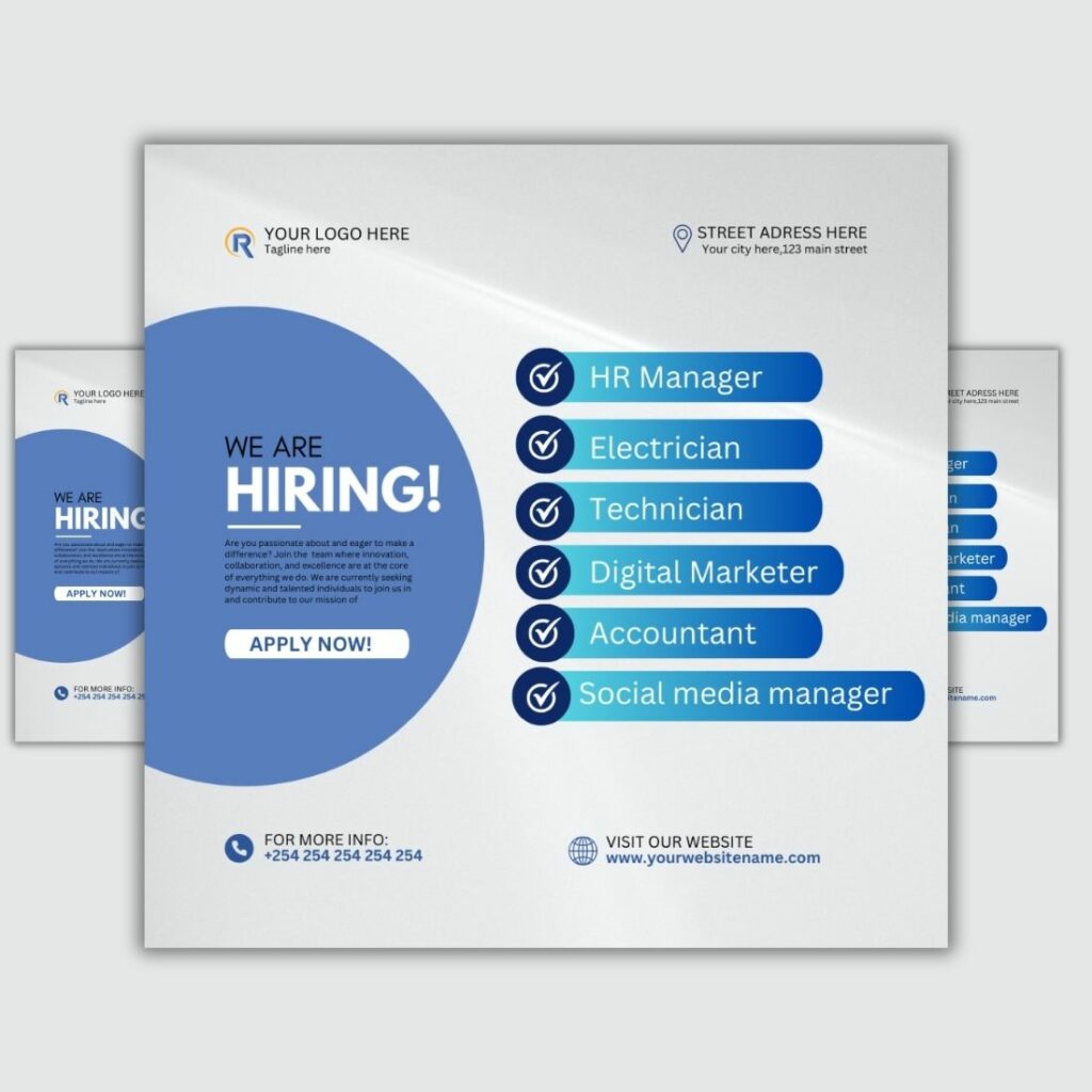 1 Instagram sized Canva Hiring Design Template Bundle - $4 - MasterBundles