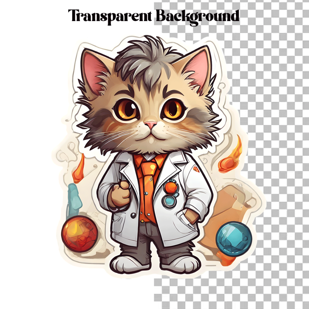 Cute Physicist Cat Stickers PNG’s - MasterBundles