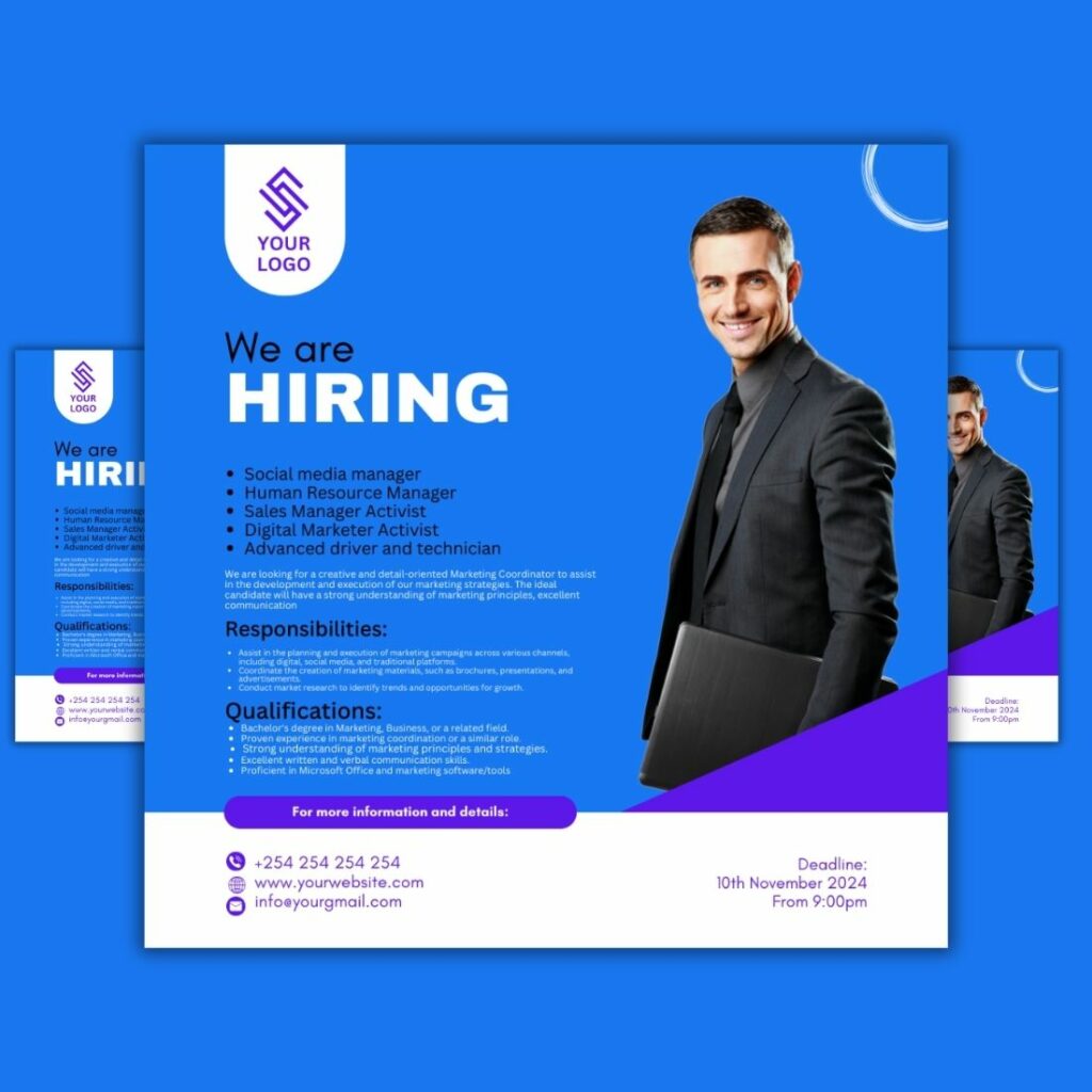 1 Instagram Sized Canva Hiring Design Template Bundle - $4 - MasterBundles