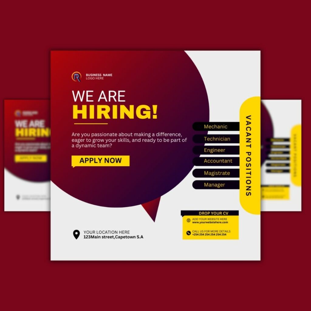 1 Instagram sized Canva Hiring Design Template - $4 - MasterBundles