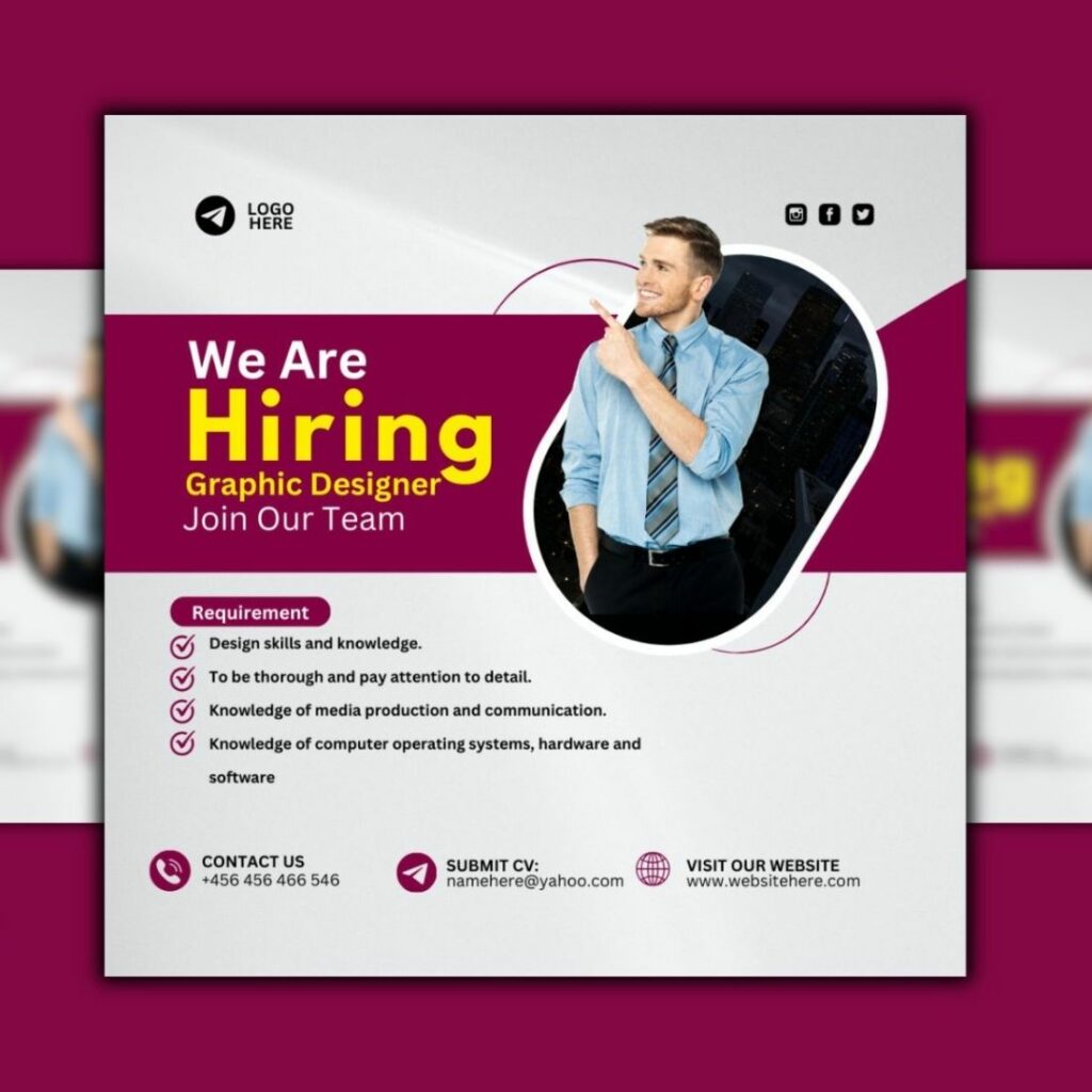 1 Instagram Sized Canva Hiring Design Template - $4 - MasterBundles