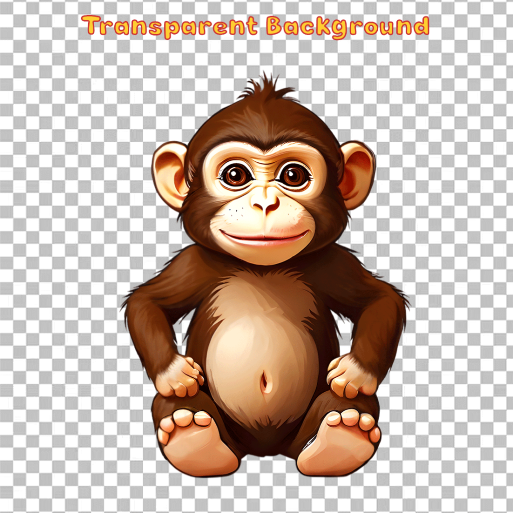 Cute Monkey Sticker 3 PNG's - MasterBundles