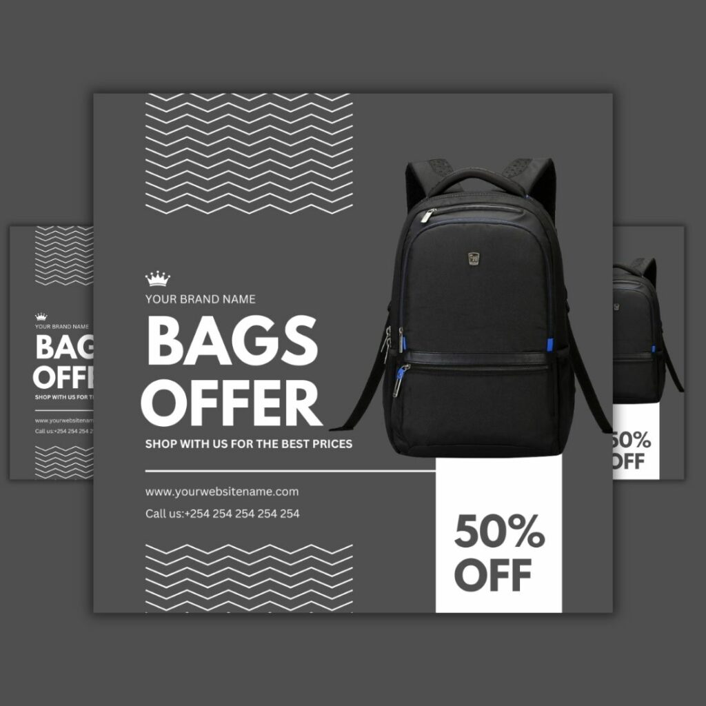 1 Instagram sized Canva Bag Offer Design Template Bundle – $4 ...