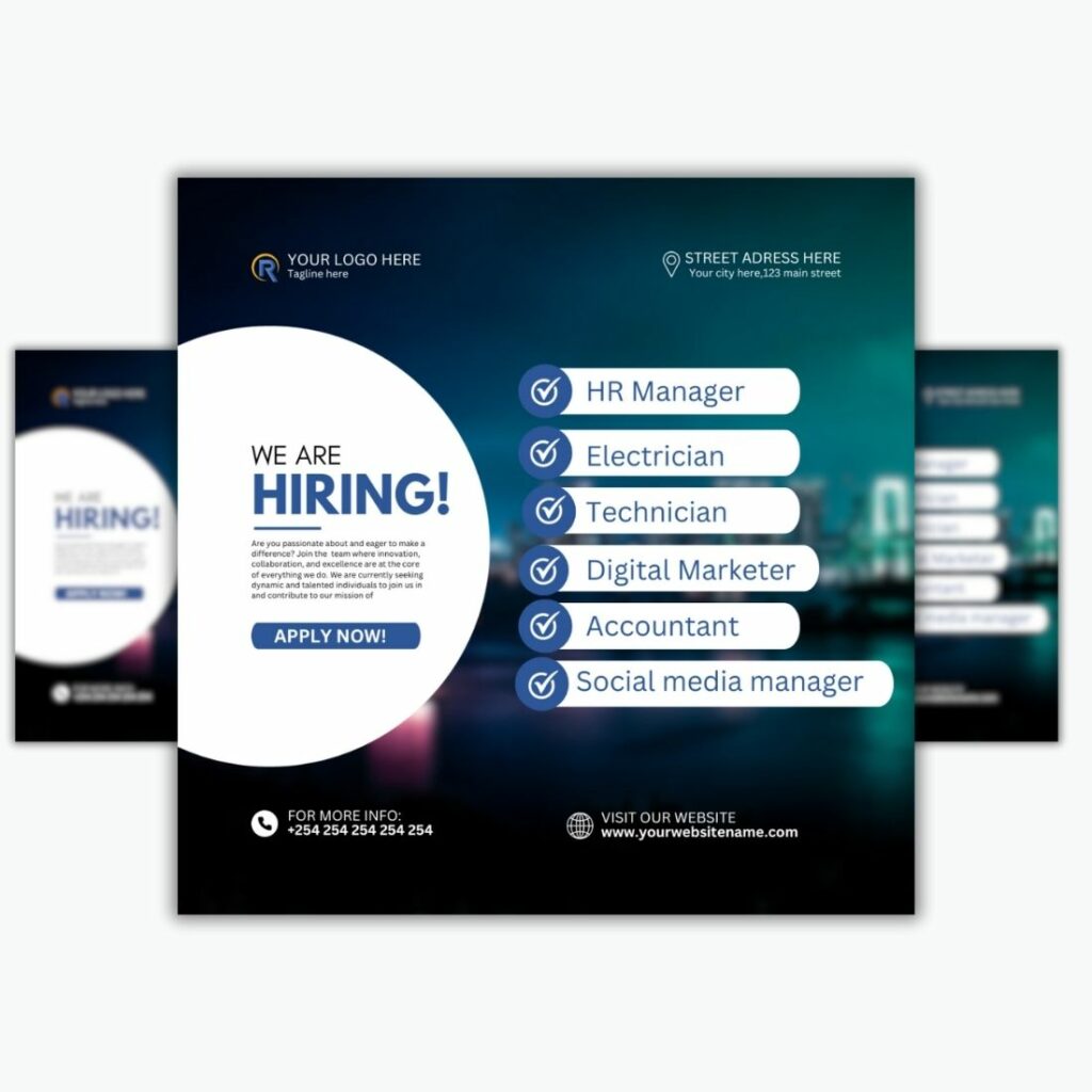 1 Instagram Sized Canva Hiring Design Template - $4 - MasterBundles