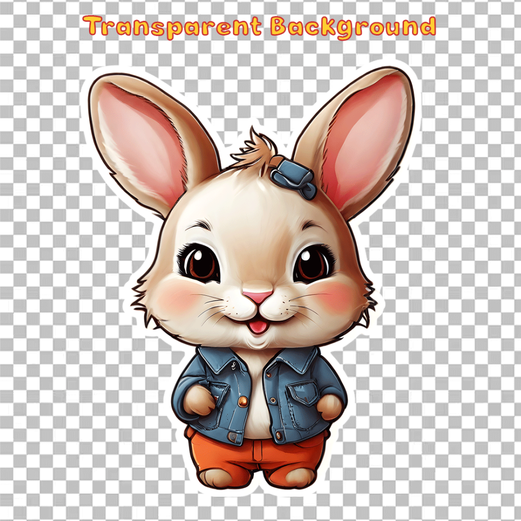Cute Rabbit Sticker 3 PNG's - MasterBundles