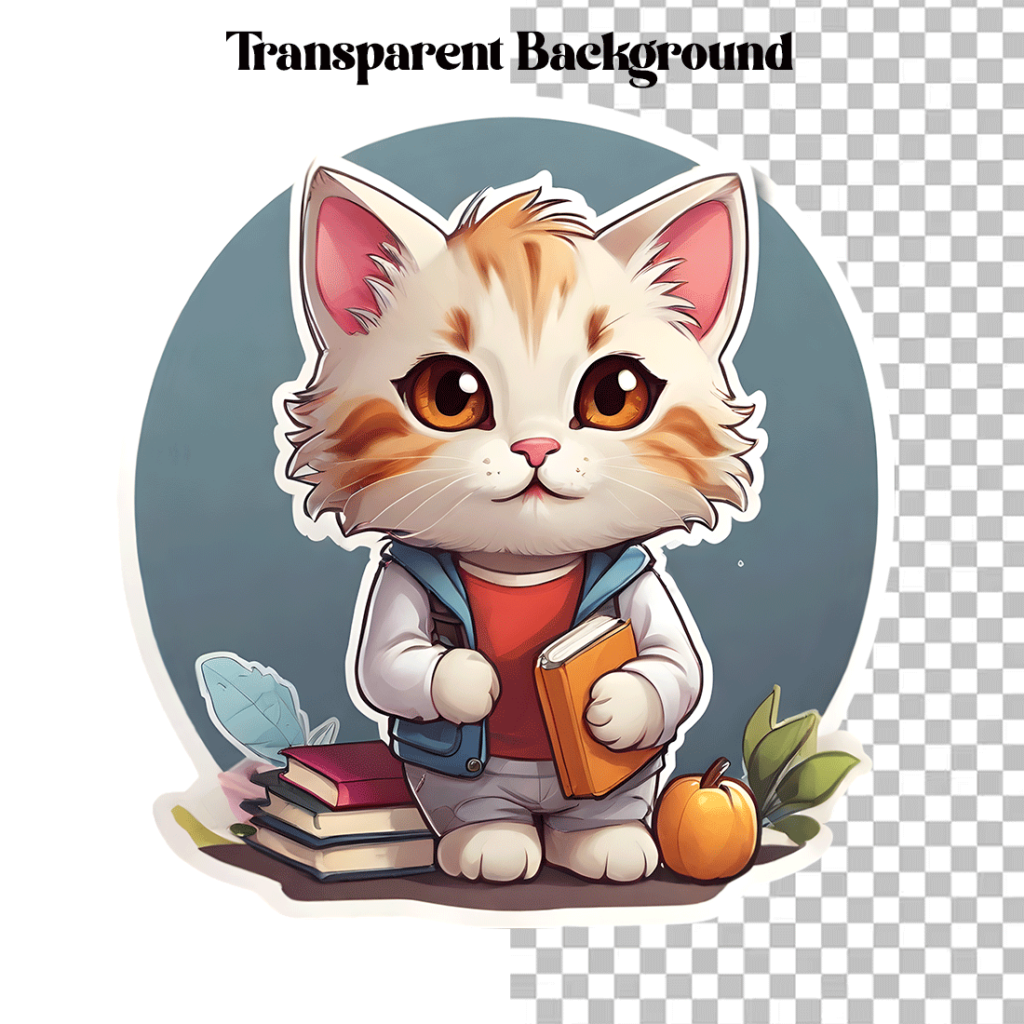 Cute Student Cat Stickers PNG’s - MasterBundles
