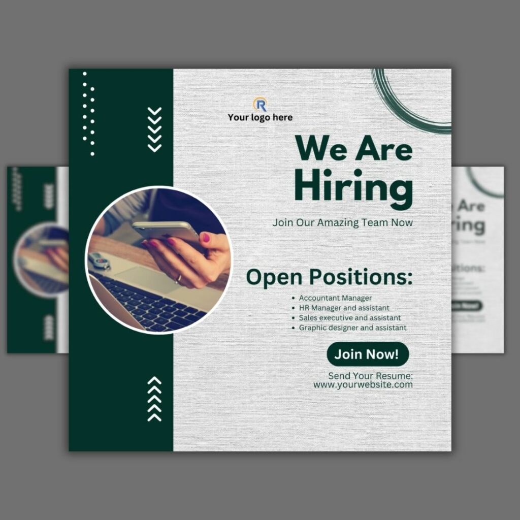 1 Instagram Sized Canva Hiring Design Template - $4 - MasterBundles