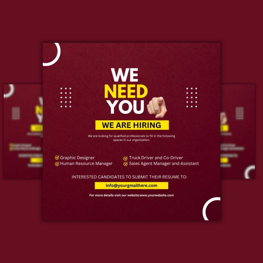 1 Instagram Sized Canva Hiring Design Template - $4 - MasterBundles