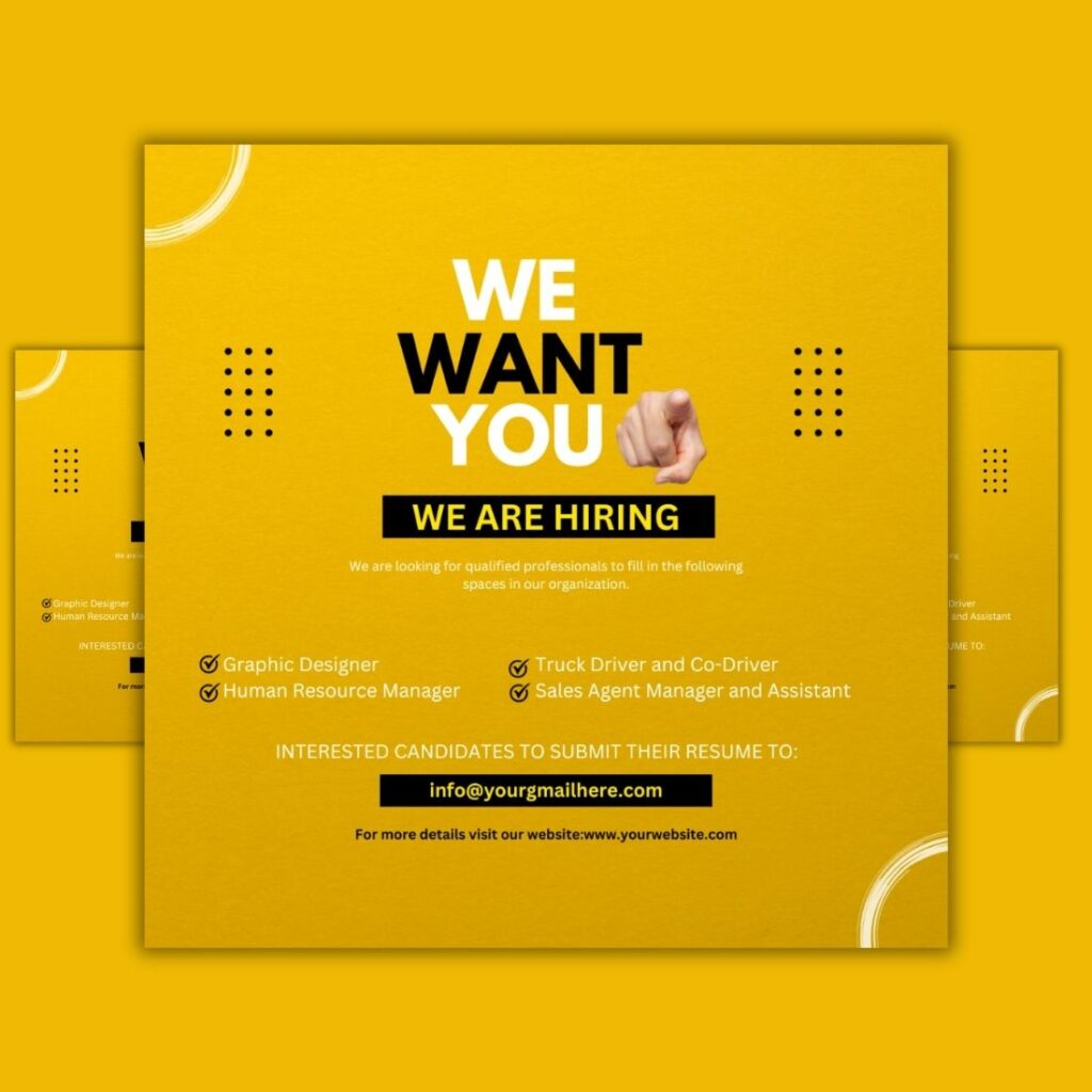 1 Instagram sized Canva Hiring Design Template Bundle - $4 - MasterBundles