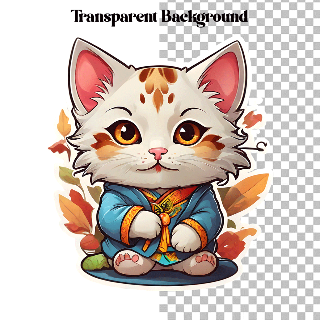 Cute Chinese Cultural Cat Stickers PNG’s - MasterBundles