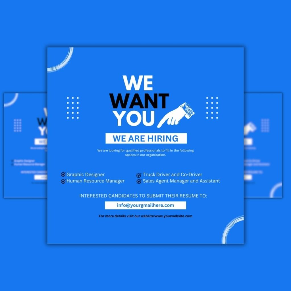 1 Instagram sized Canva Hiring Design Template - $4 - MasterBundles