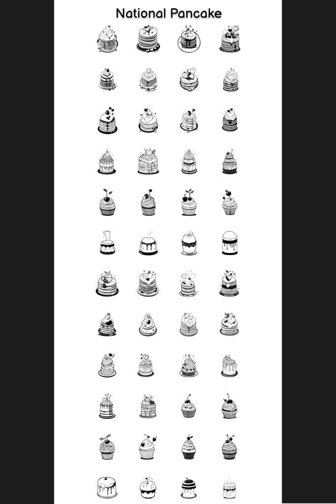 National Pancake Element Draw Black - MasterBundles