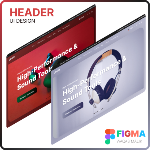 2 Web Header UI Design For E-commerce for 11$ - MasterBundles