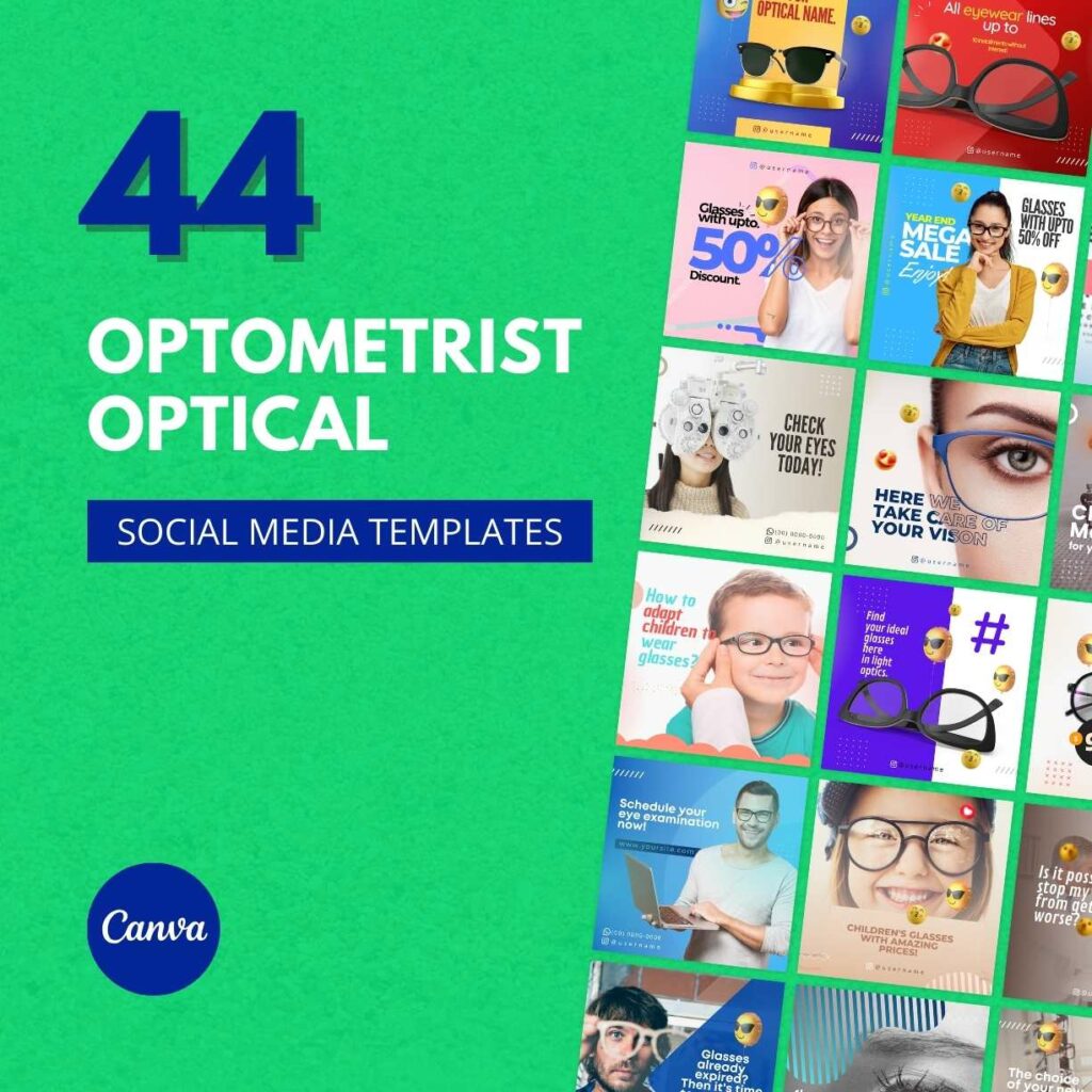 44 Premium Optometrist Canva Templates For Social Media - MasterBundles
