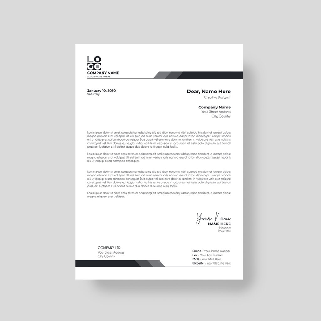 Professional letter head template. - MasterBundles