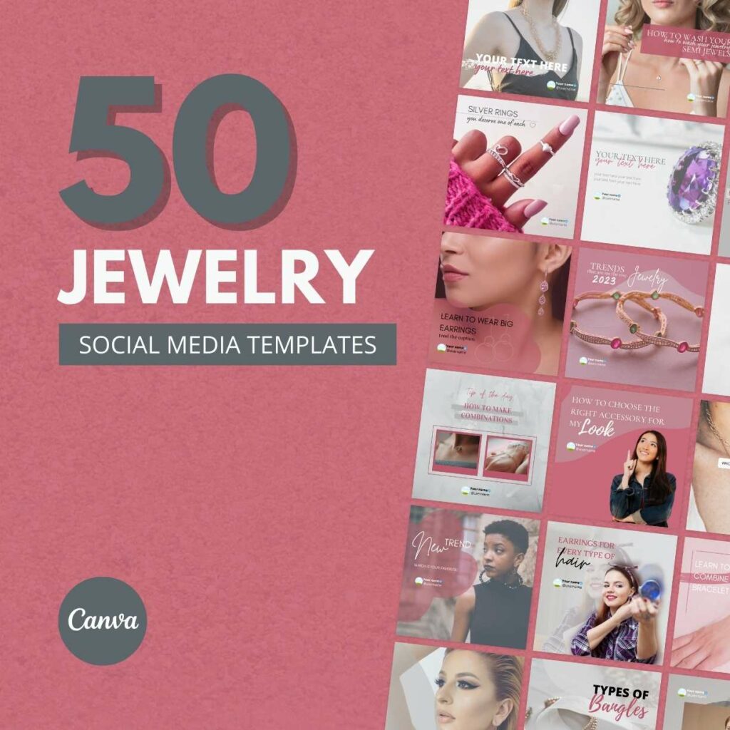 50 Premium Jewelry Canva Templates For Social Media - MasterBundles