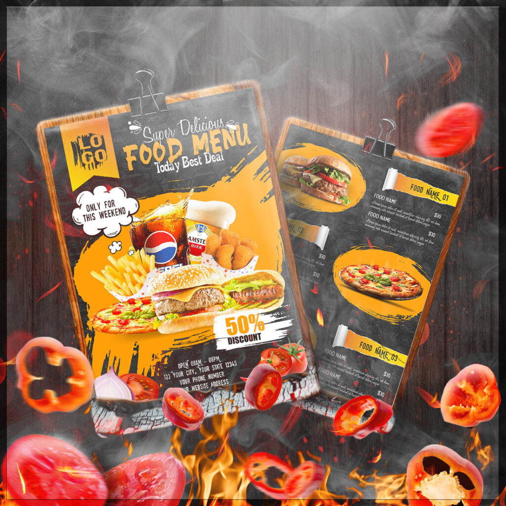 Professional restaurant food menu template. - MasterBundles