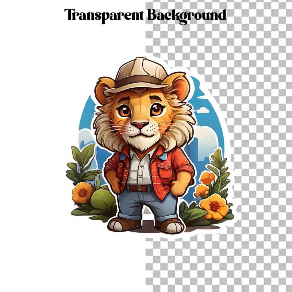 Cute Farmer Lion Stickers PNG’s - MasterBundles