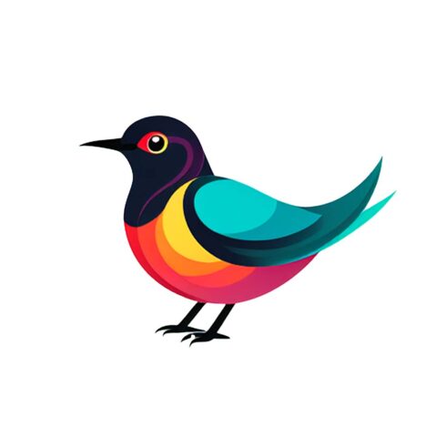 Bird logo design vector illustration . Beautiful multi colored bird ...