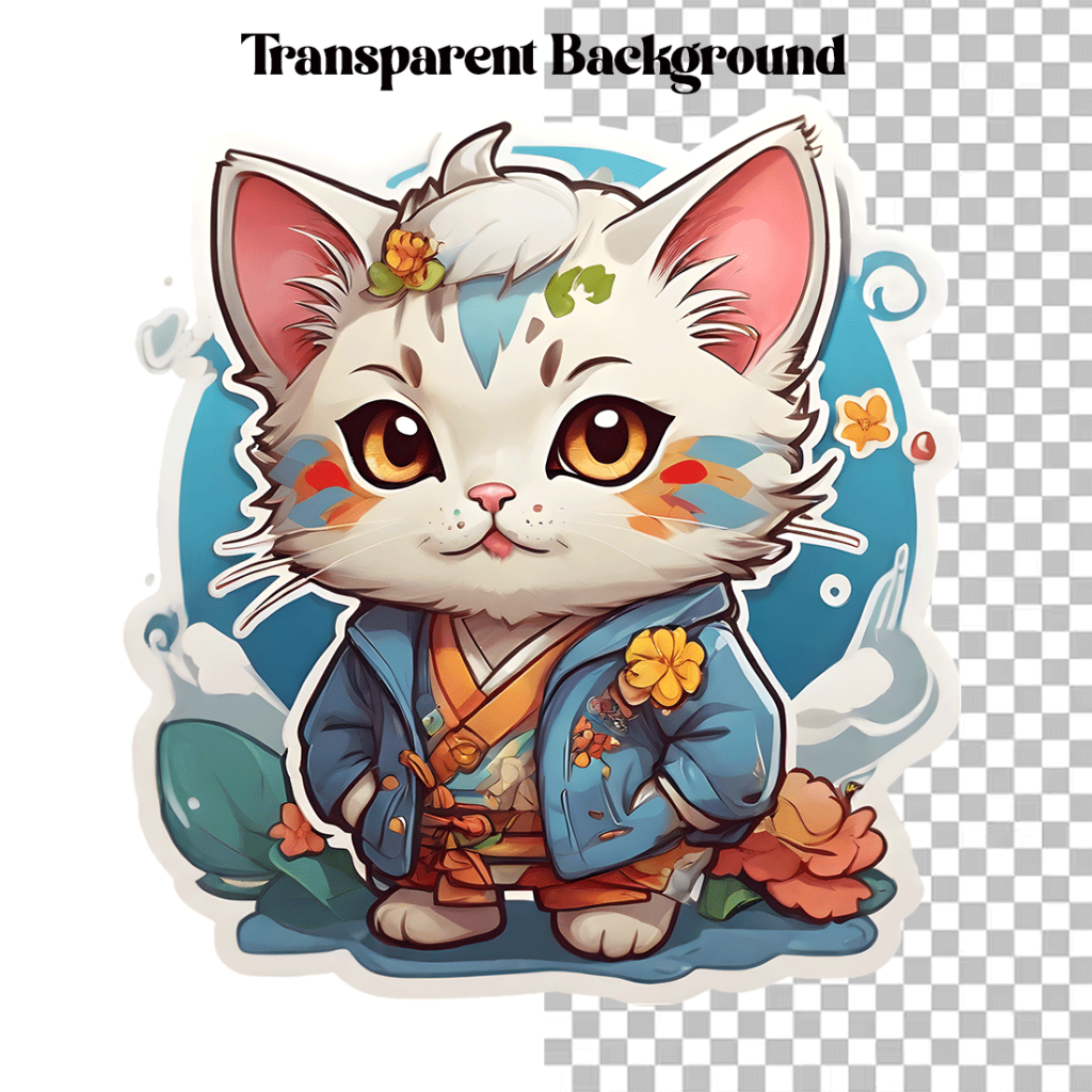 Cute Japanese Cultural Cat Stickers PNG’s - MasterBundles