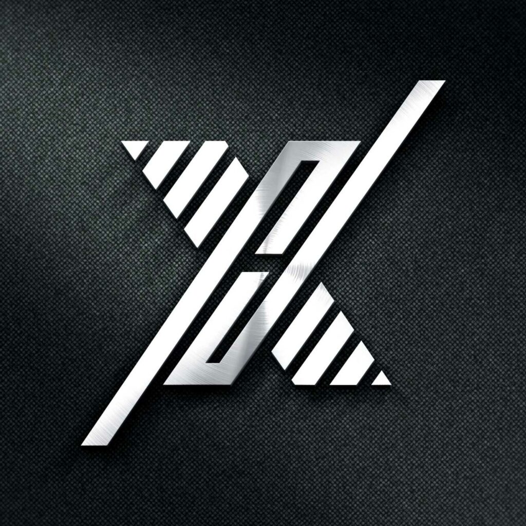 Set of letter X miniaml shape logo design concept isolated on balck ...