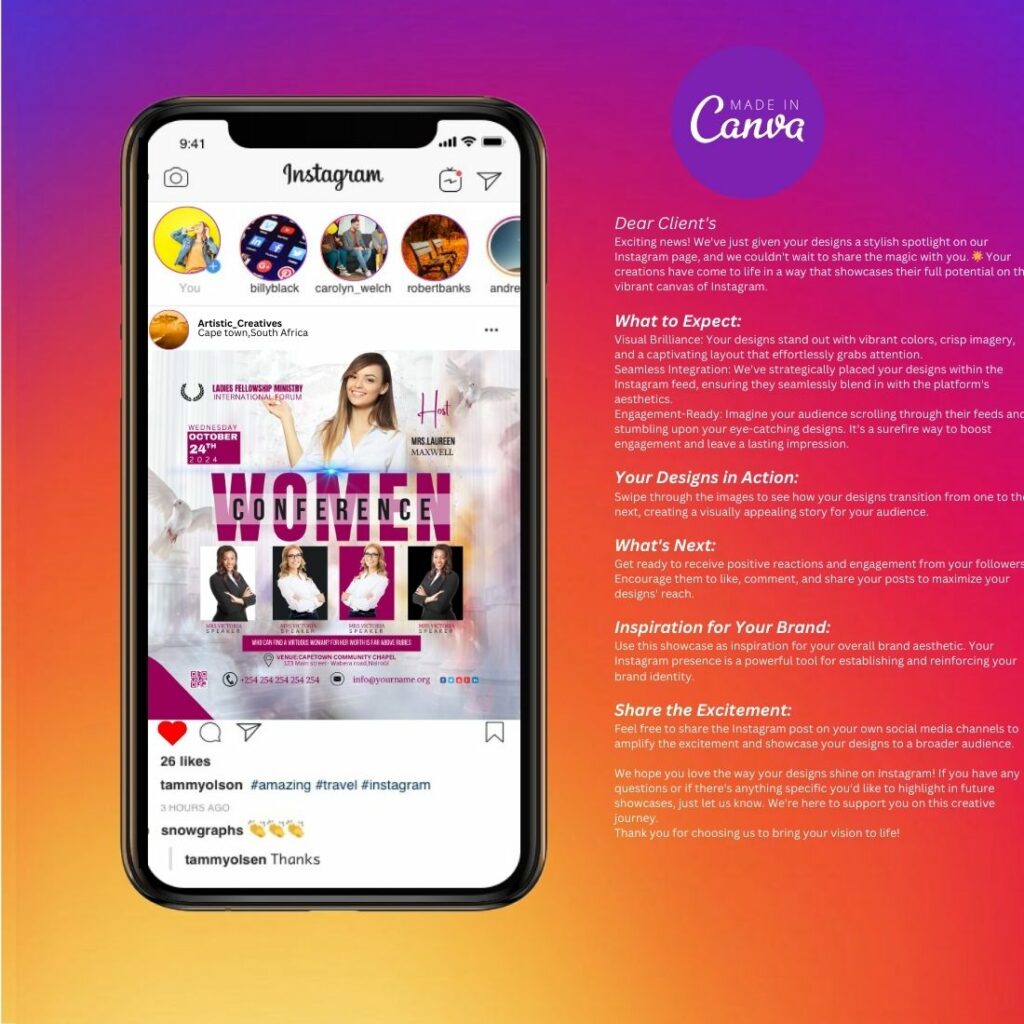 1 Instagram sized Canva Women Conference Design Template Bundle – $4 ...