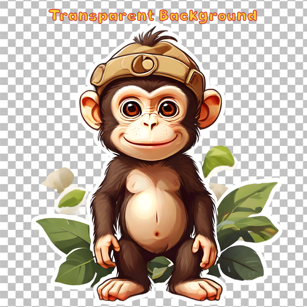 Cute Monkey Sticker 3 PNG's - MasterBundles