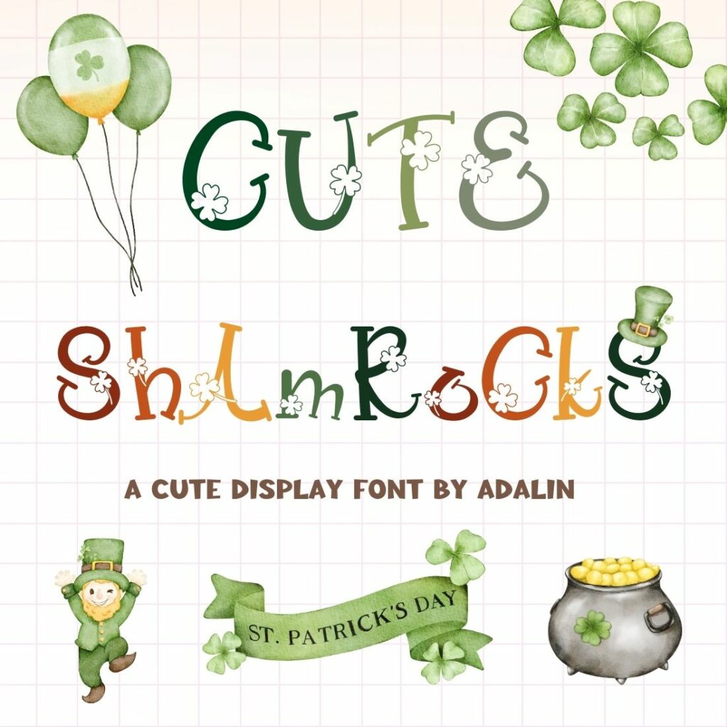 Cute Shamrocks - Display font - MasterBundles