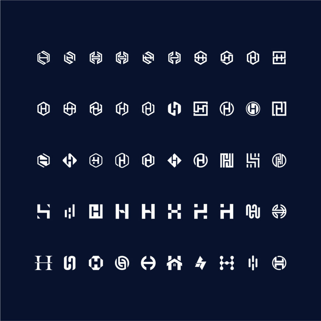 Set of creative letter h logo design template - MasterBundles