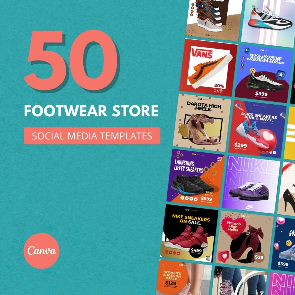 50 Premium Footwear Canva Templates For Social Media - MasterBundles
