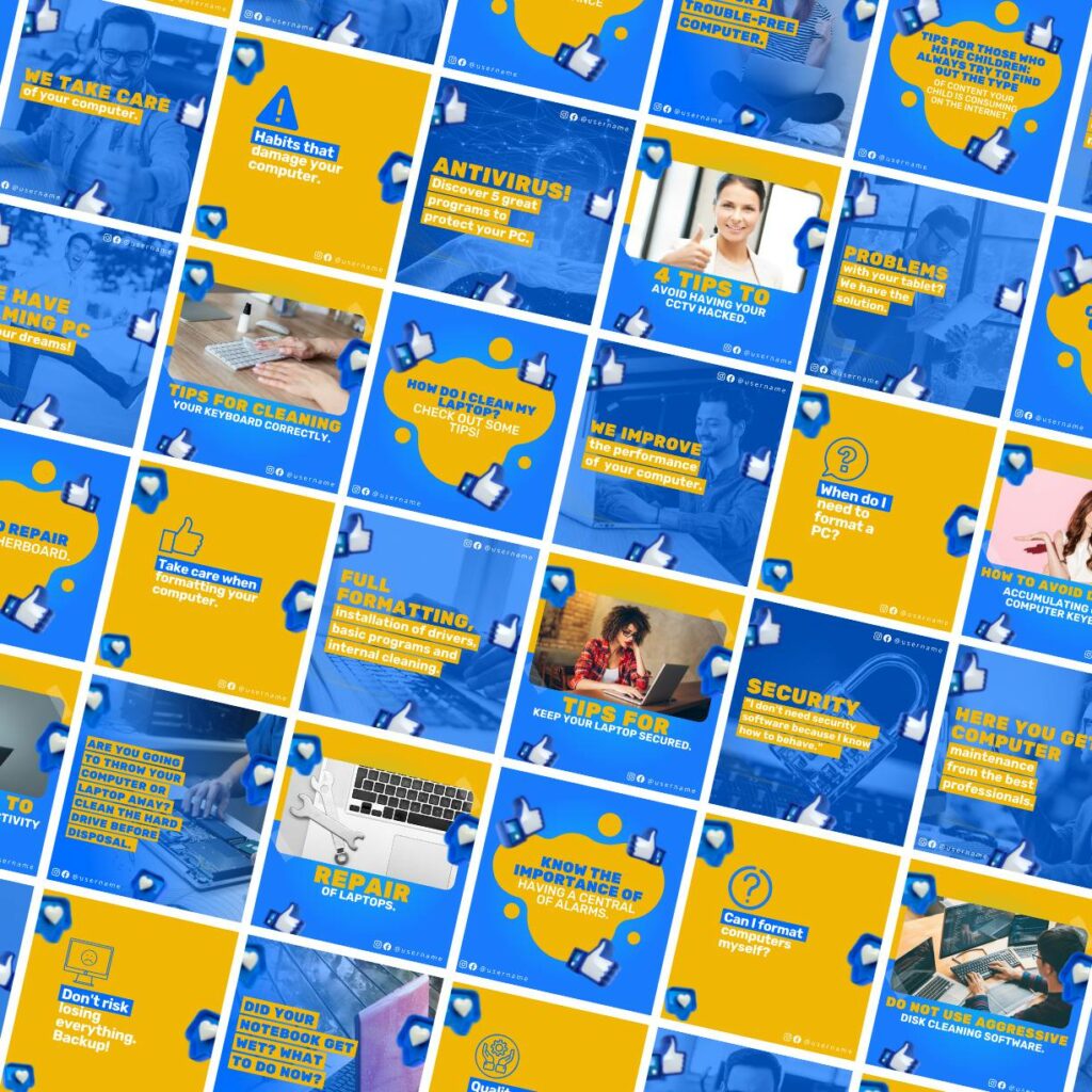 100 Computer Repair Center Canva Templates For Social Media - MasterBundles