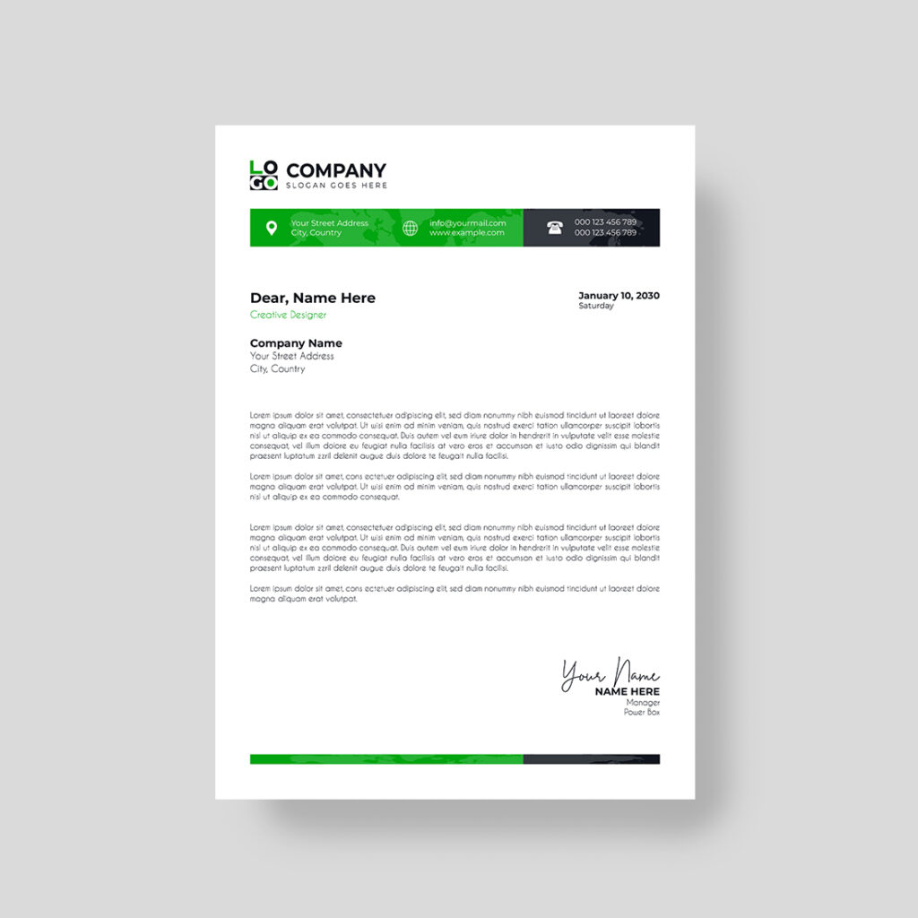 Professional letter head template. - MasterBundles