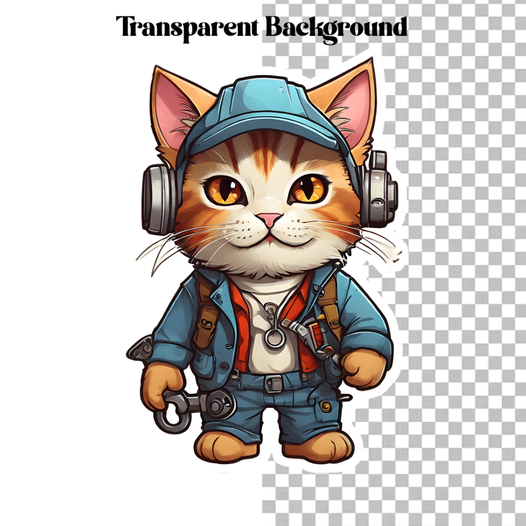 Cute Mechanic Cat Stickers PNG’s - MasterBundles