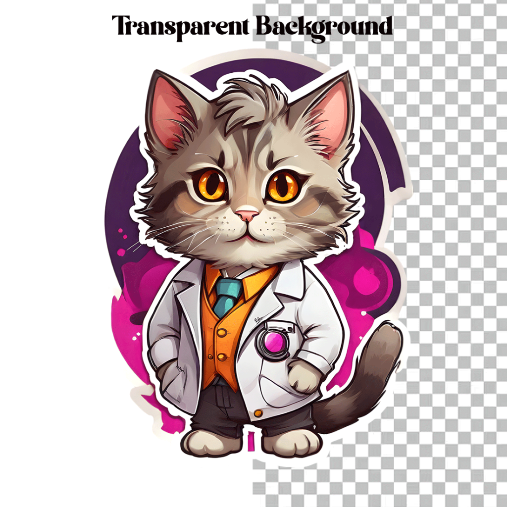 Cute Physicist Cat Stickers PNG’s - MasterBundles