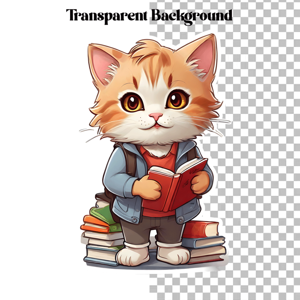 Cute Student Cat Stickers PNG’s - MasterBundles
