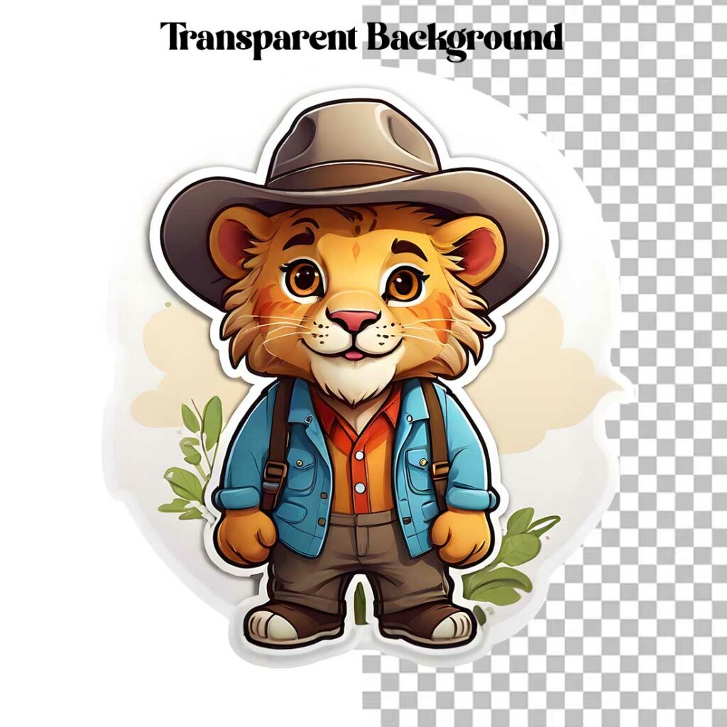 Cute Farmer Lion Stickers PNG’s - MasterBundles