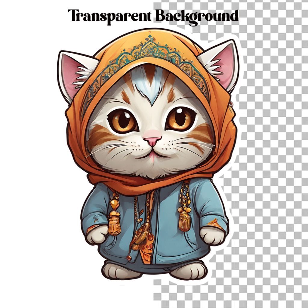 Cute Muslim Cultural Cat Stickers PNG’s - MasterBundles
