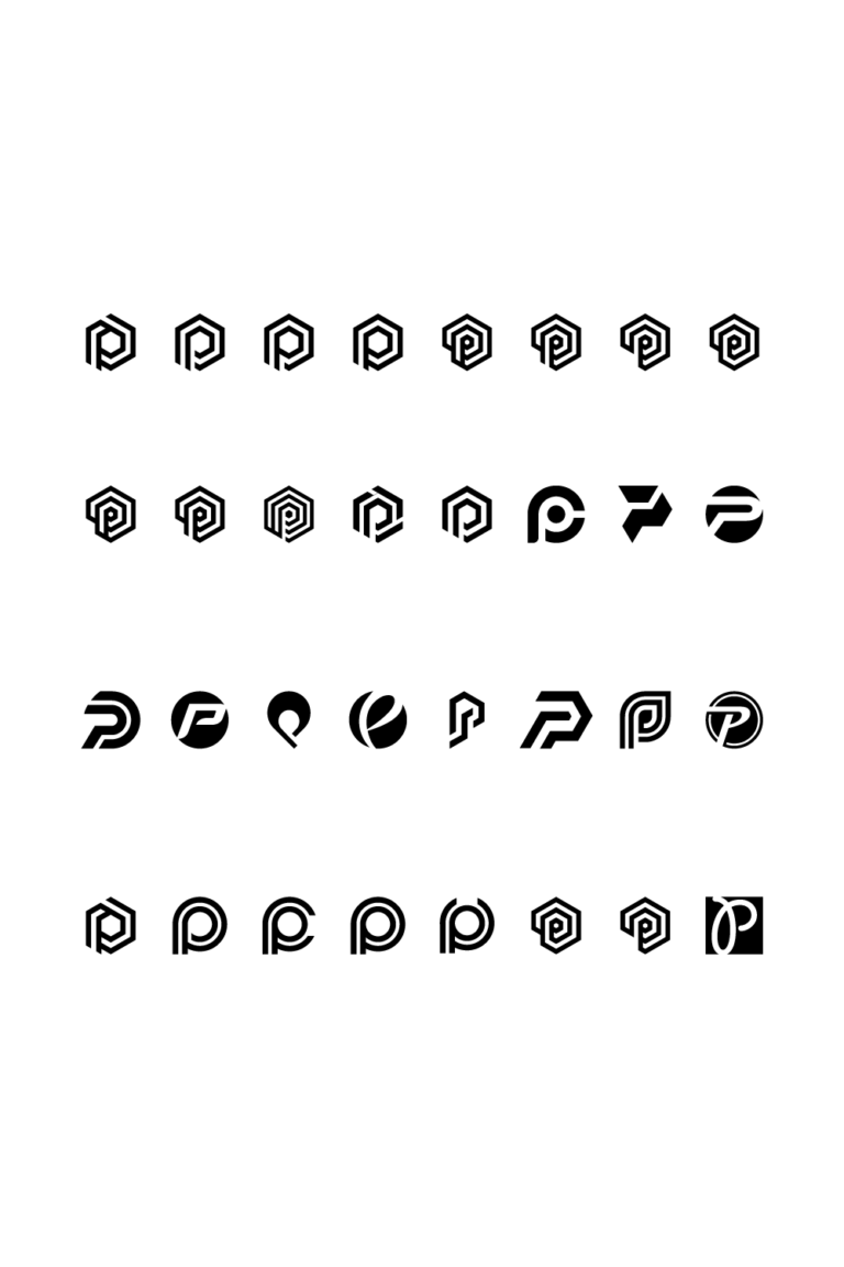 collection of initial letter p logo design template. - MasterBundles