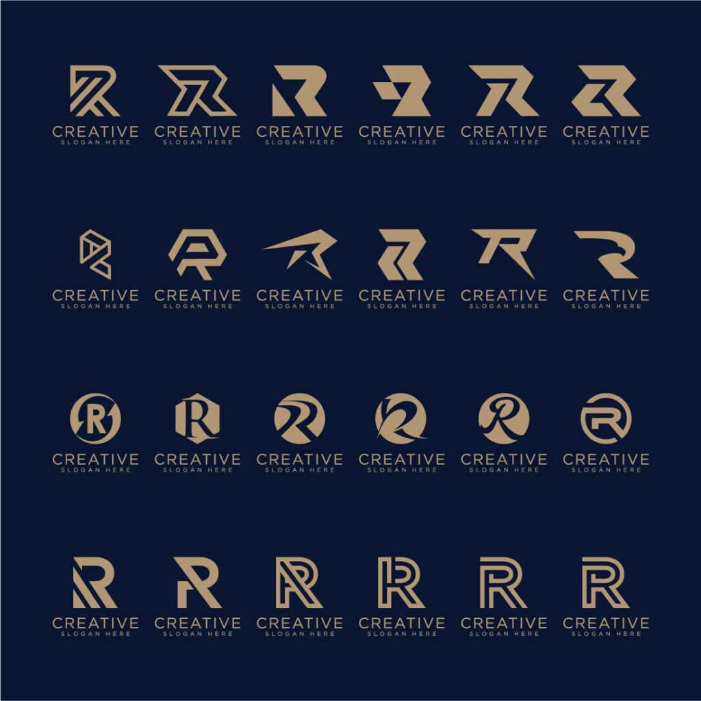 set of letter r logo vector design - MasterBundles