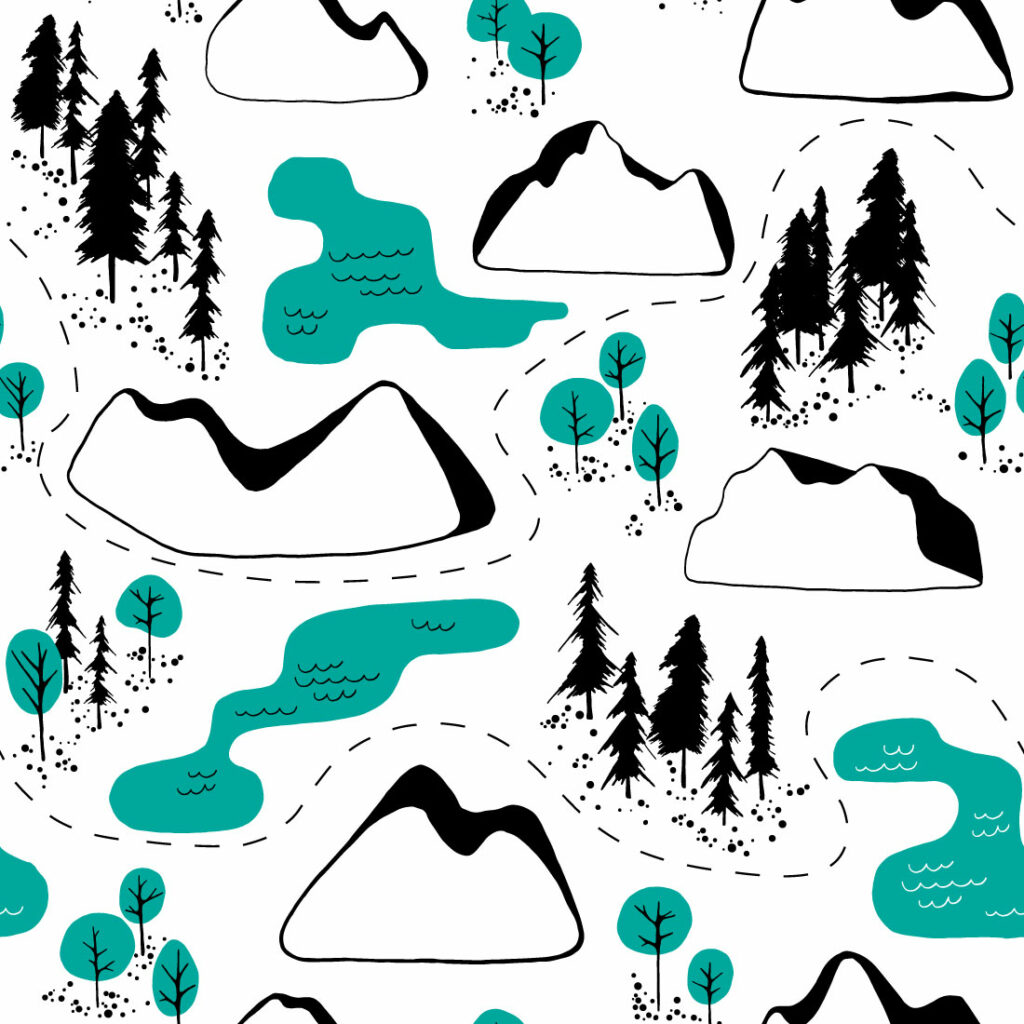 Outdoor Map Seamless Patterns - MasterBundles