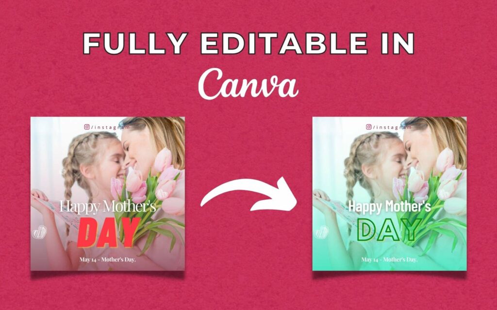 30 Premium Mother's Day Canva Templates For Social Media - MasterBundles