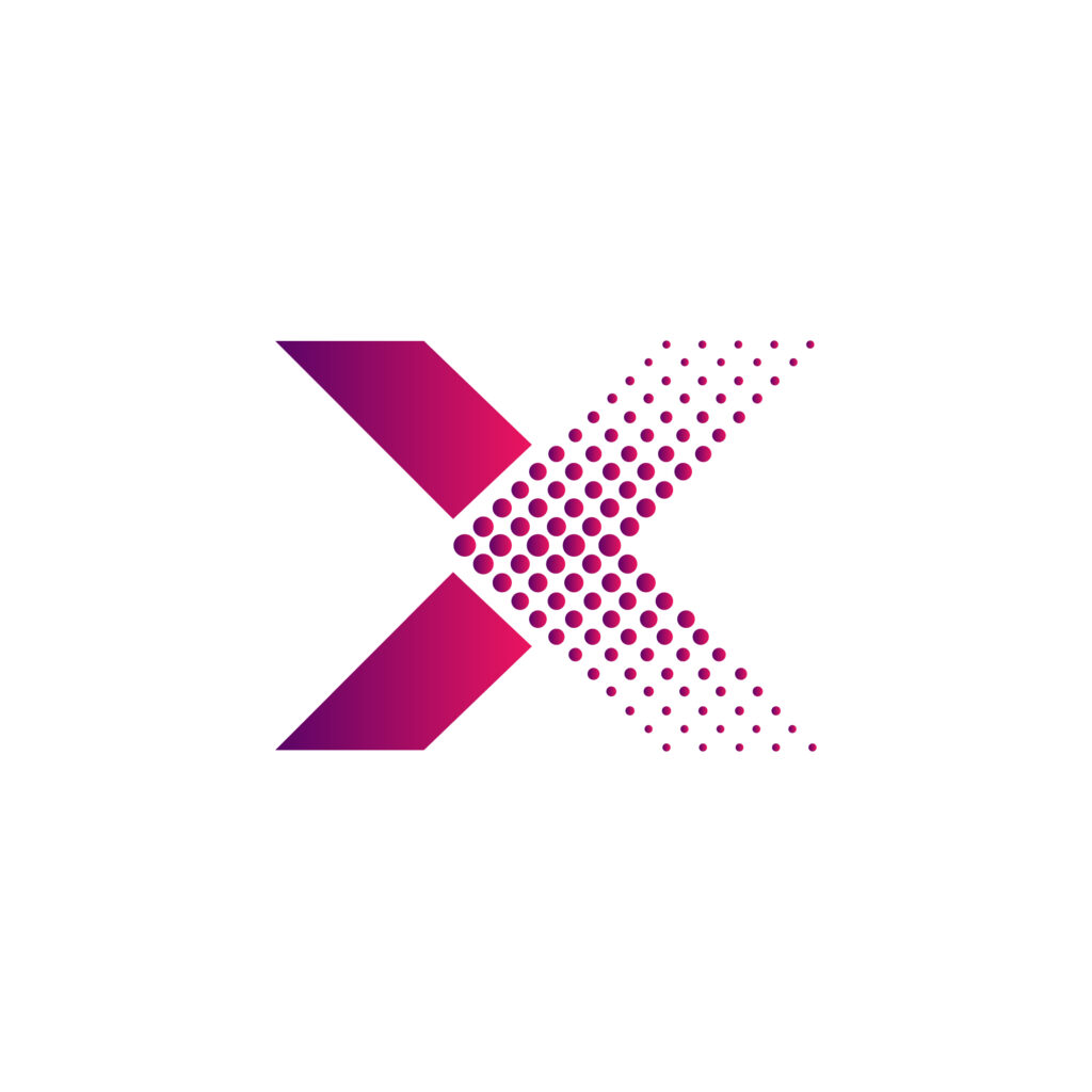 letter x dot line logo design concept isolated on balck White ...