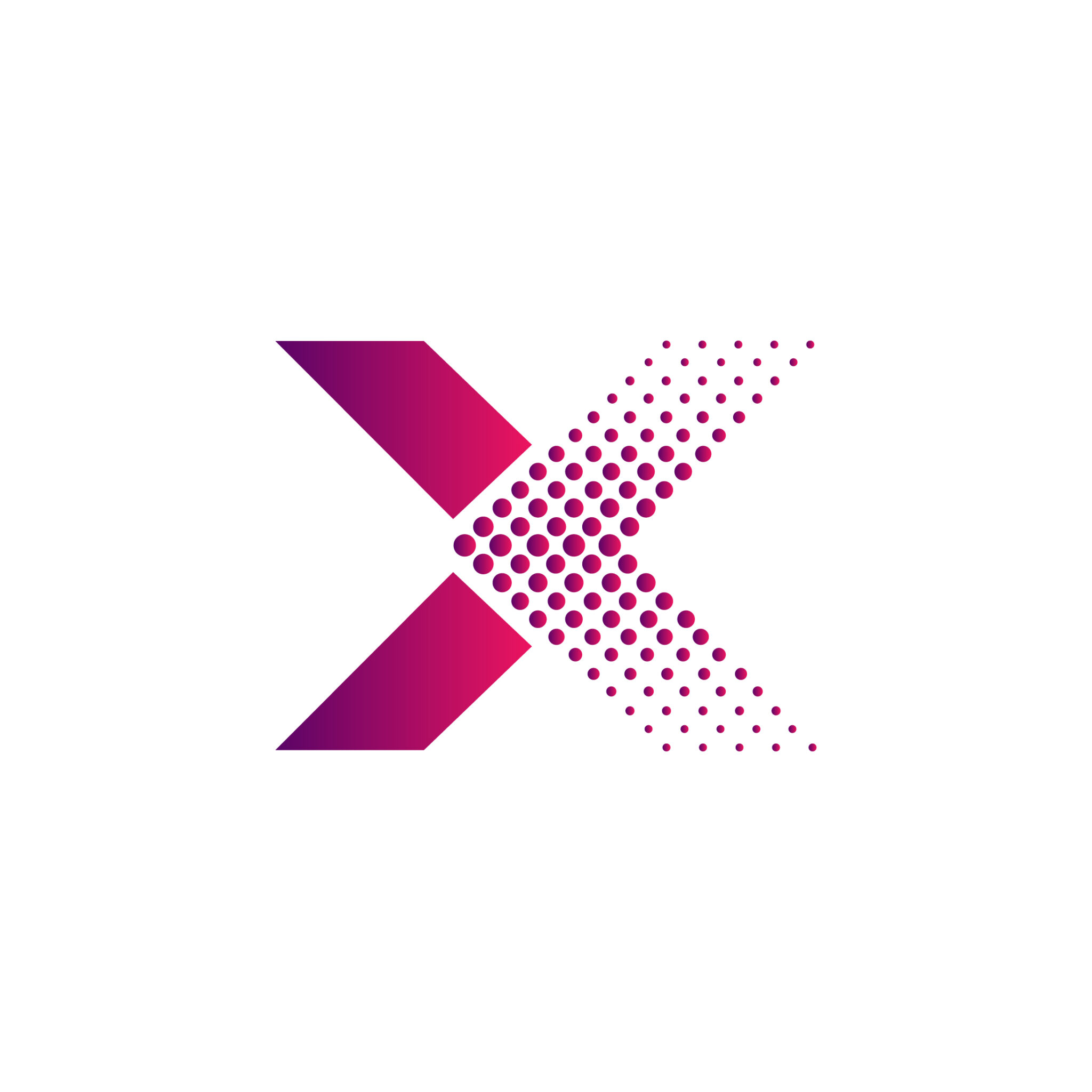 letter x dot line logo design concept isolated on balck White ...