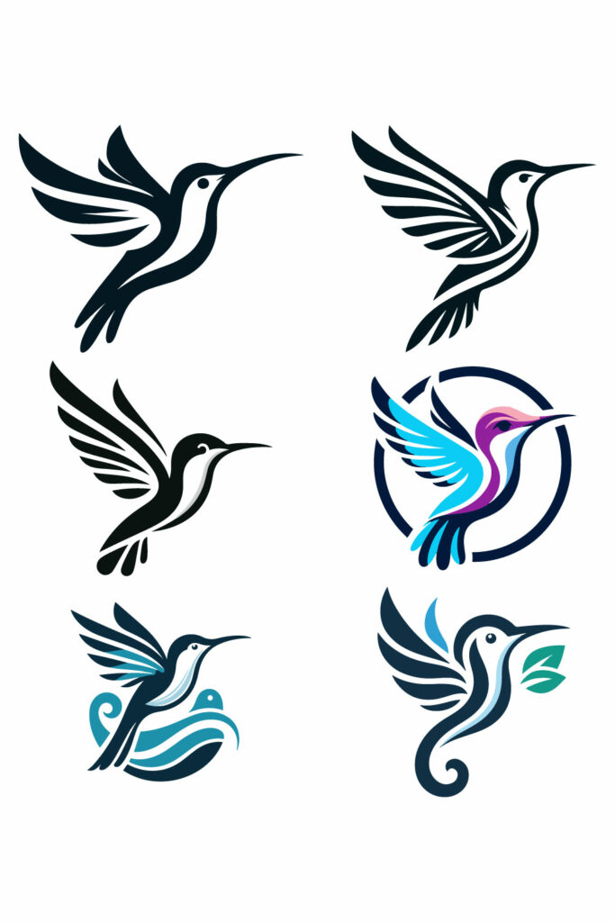 6 Hummingbird Vector Logos illustration - MasterBundles