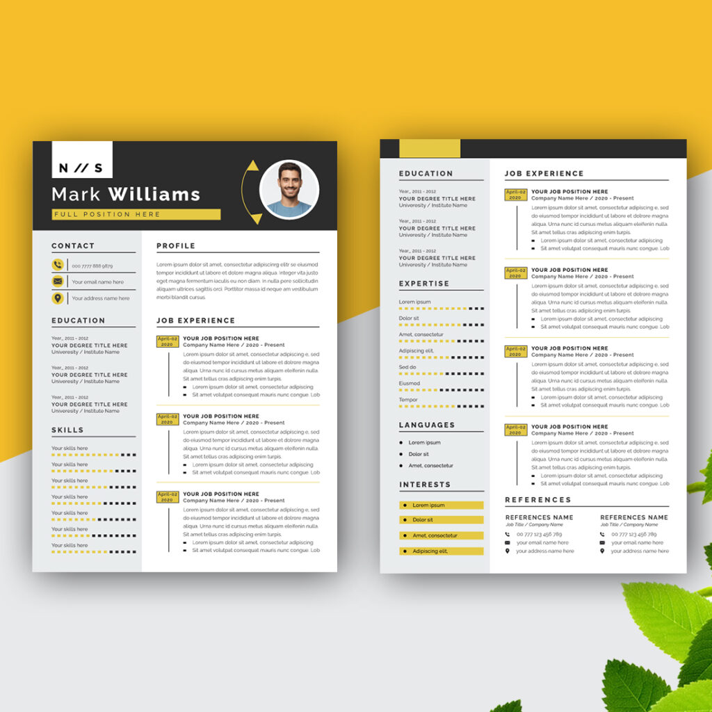 Clean and Professional Resume Layout Template - MasterBundles