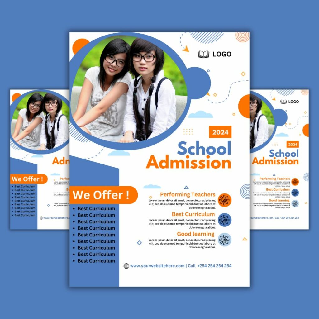 1 Instagram sized Canva School Admission Design Template Bundle – $4 ...