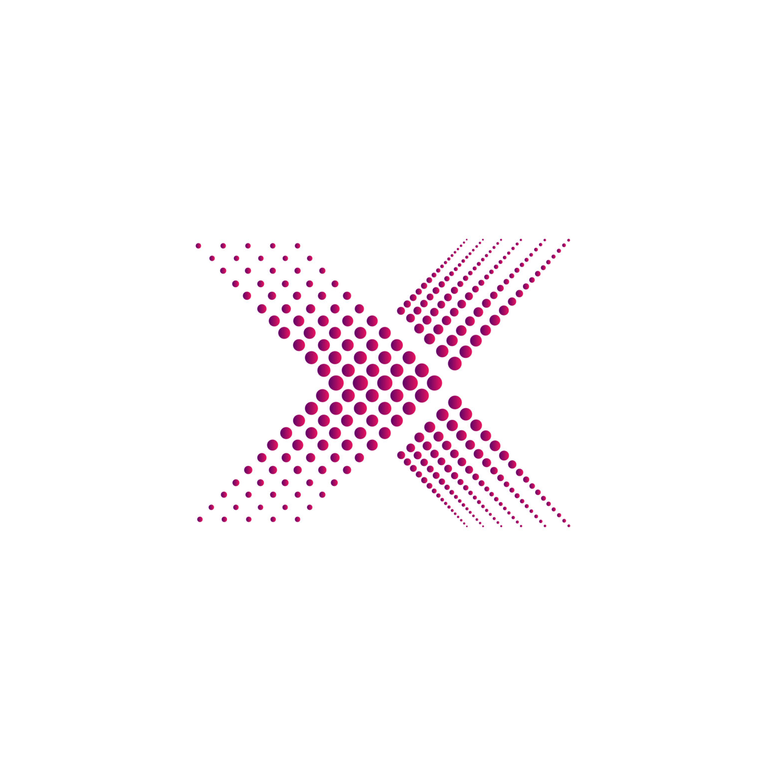 letter x dot line logo design concept isolated on balck White ...
