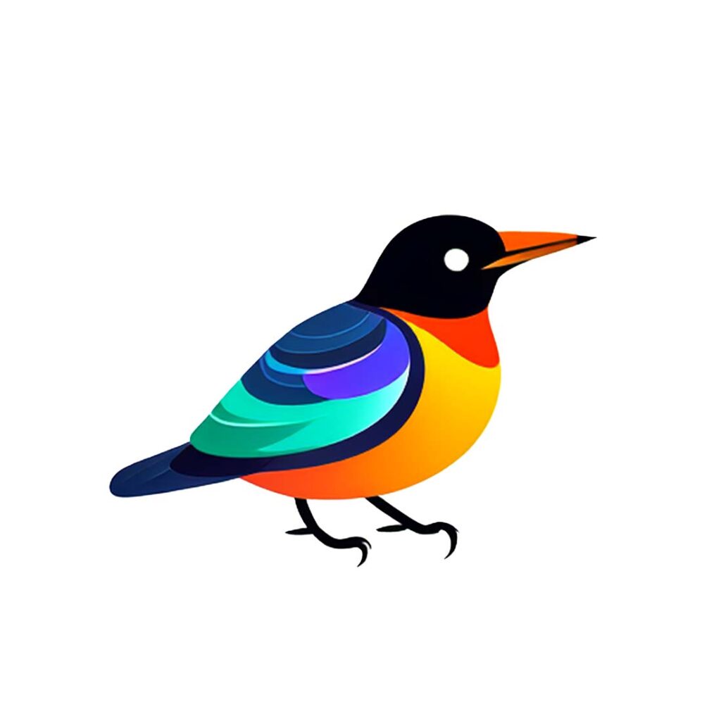 Bird logo design vector illustration . Beautiful multi colored bird ...