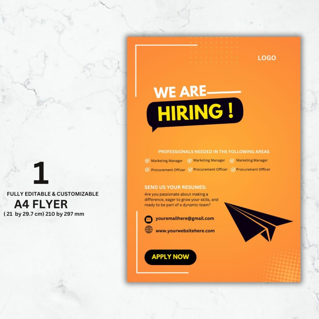 Hiring Canva Flyer Design Template - MasterBundles